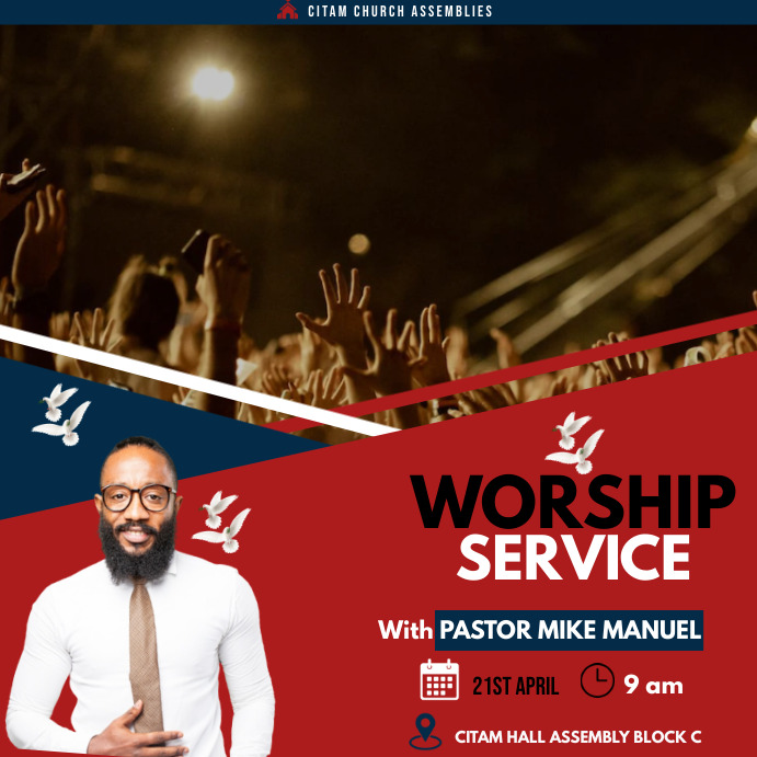 Worship Service Template | PosterMyWall