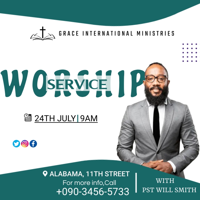 Worship Service Template | PosterMyWall