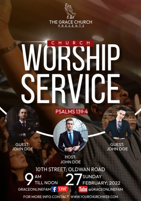 worship service Template | PosterMyWall