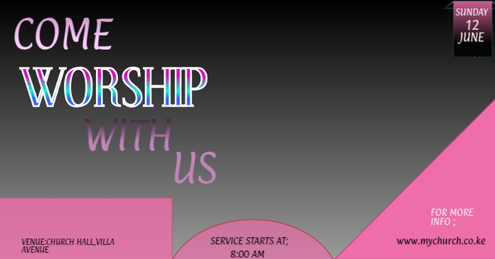 WORSHIP SERVICE Template | PosterMyWall