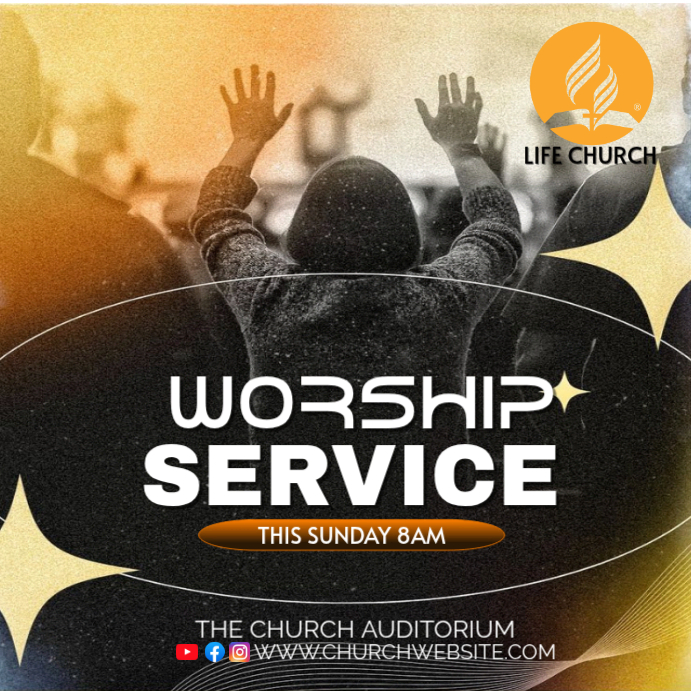 WORSHIP SERVICE Template | PosterMyWall