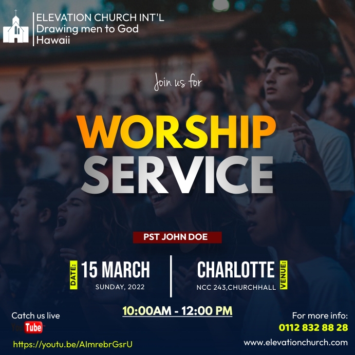 Worship service Template | PosterMyWall