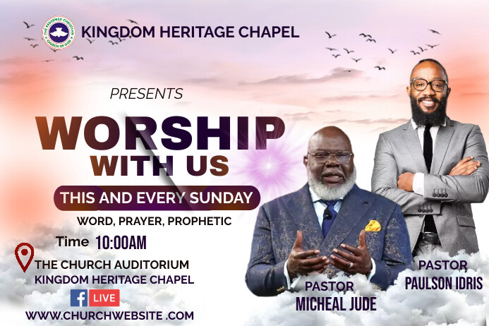 WORSHIP SERVICE Template | PosterMyWall