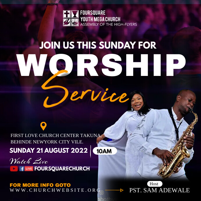 Worship service Template | PosterMyWall