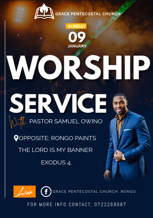 worship service Template | PosterMyWall