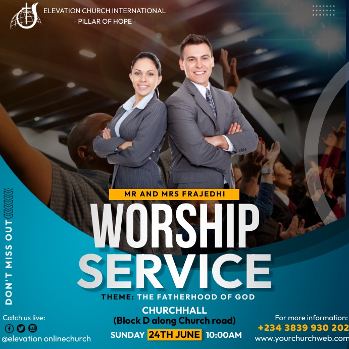 Worship service Template | PosterMyWall