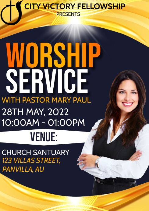 Worship Service Template | PosterMyWall