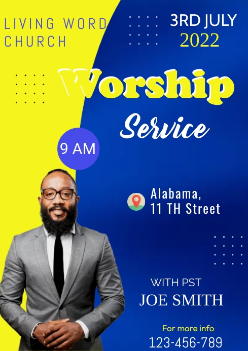 Worship Service Template | PosterMyWall