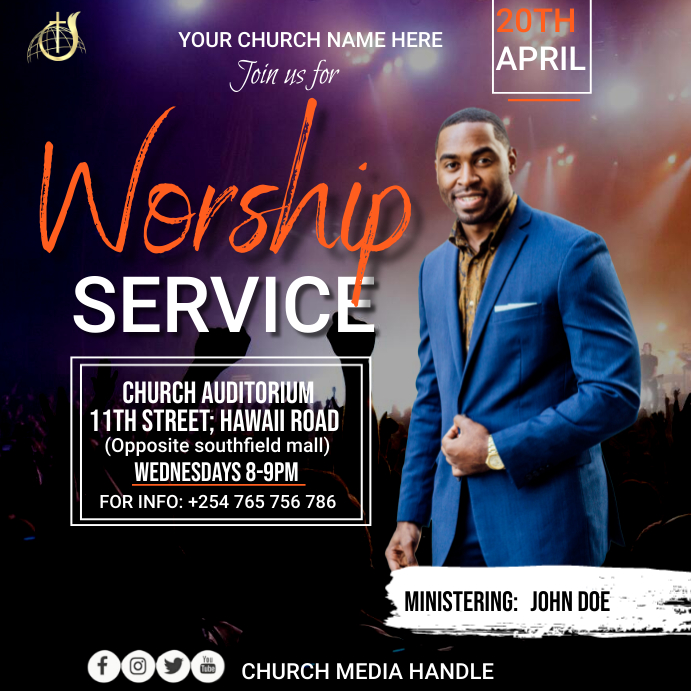 worship service Template | PosterMyWall