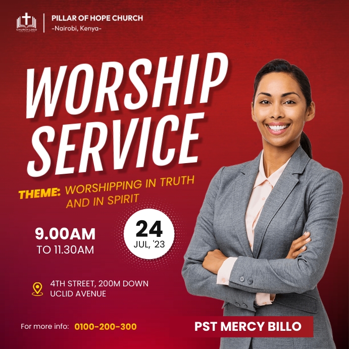 Copy of Worship service | PosterMyWall