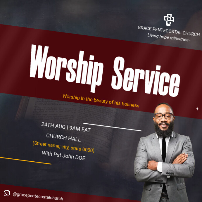 worship service Template | PosterMyWall