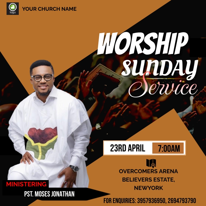 Worship service Template | PosterMyWall