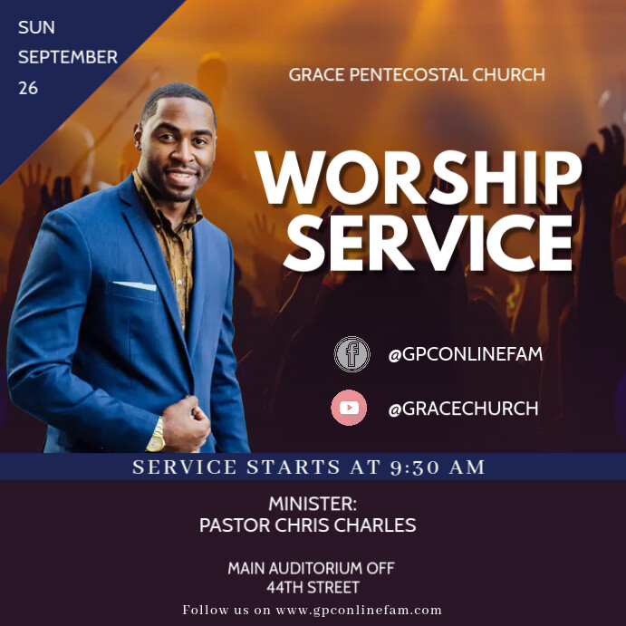 Worship Service Template | PosterMyWall