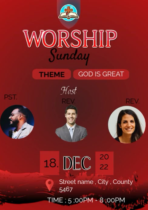 Copy of WORSHIP SERVICE | PosterMyWall