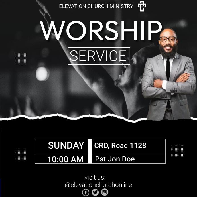 Copy of WORSHIP SERVICE | PosterMyWall