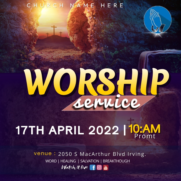 Copy of worship service flyer template | PosterMyWall