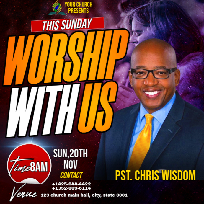 Worship Service Flyer Template | PosterMyWall