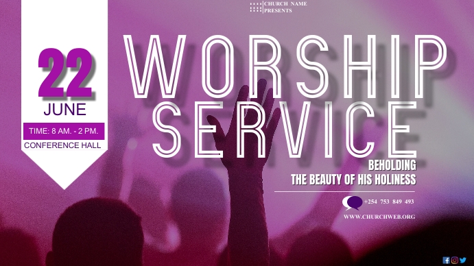 Copy of Worship service poster | PosterMyWall