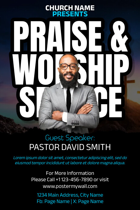 Worship Service Template | PosterMyWall