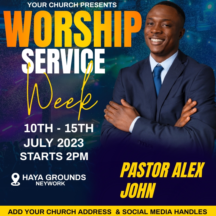 worship service week Template | PosterMyWall