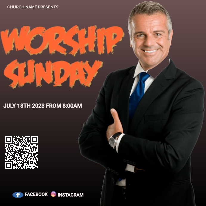 Copy of Worship sunday | PosterMyWall