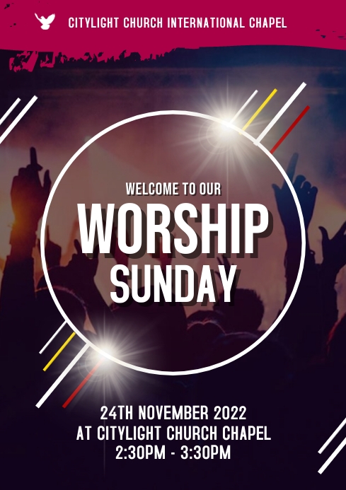 Brosur Desain Pamflet Ibadah Minggu Templat | PosterMyWall