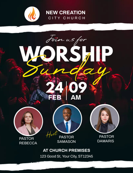 Worship Sunday flyer Template | PosterMyWall