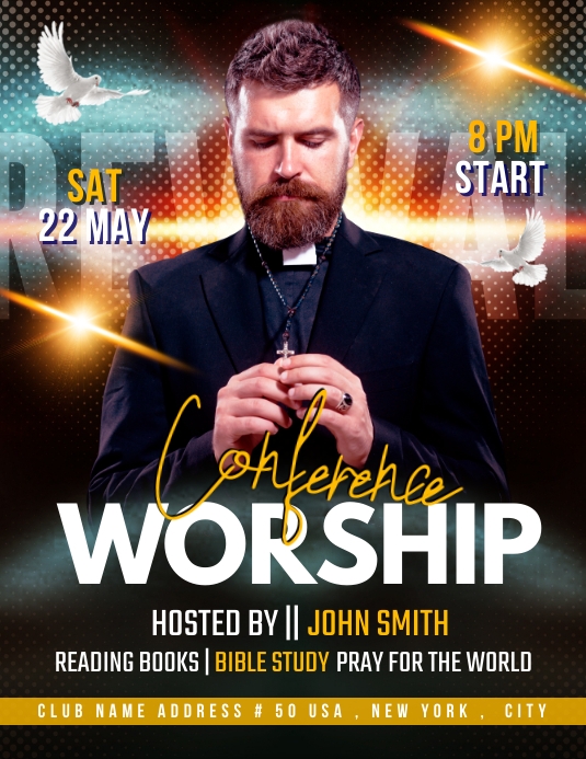 Brosur Templat Selebaran Ibadah Minggu | PosterMyWall