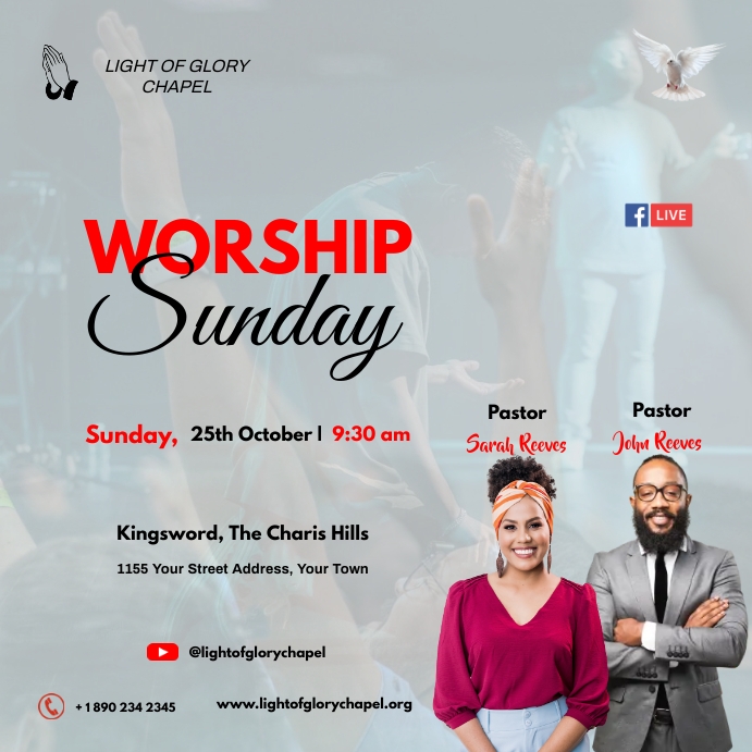 WORSHIP SUNDAY POSTER Template | PosterMyWall