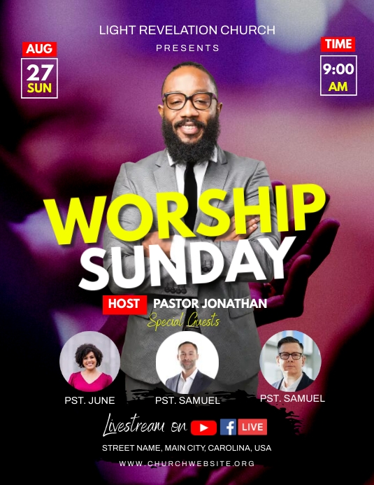 Copy of WORSHIP SUNDAY POSTER | PosterMyWall