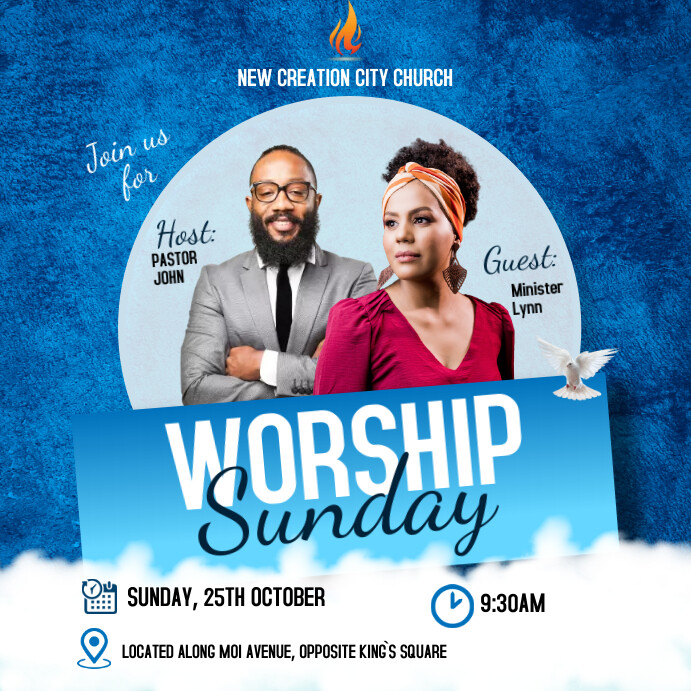WORSHIP SUNDAY POSTER Template | PosterMyWall