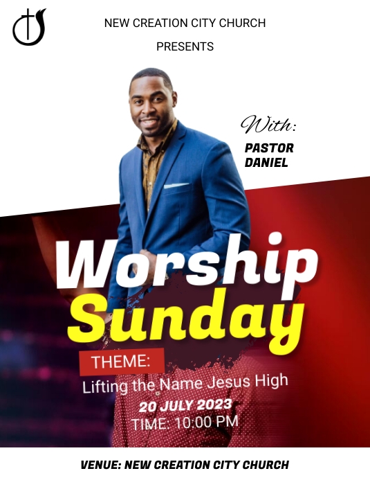 WORSHIP SUNDAY POSTER Template | PosterMyWall