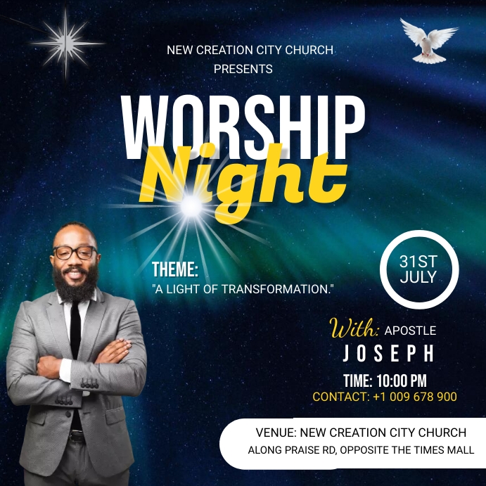 WORSHIP SUNDAY POSTER Template | PosterMyWall