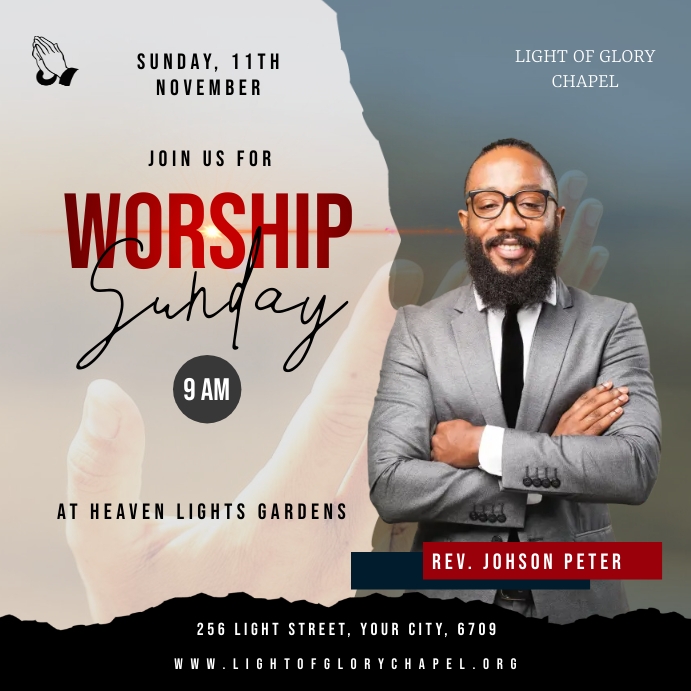 WORSHIP SUNDAY POSTER Template | PosterMyWall