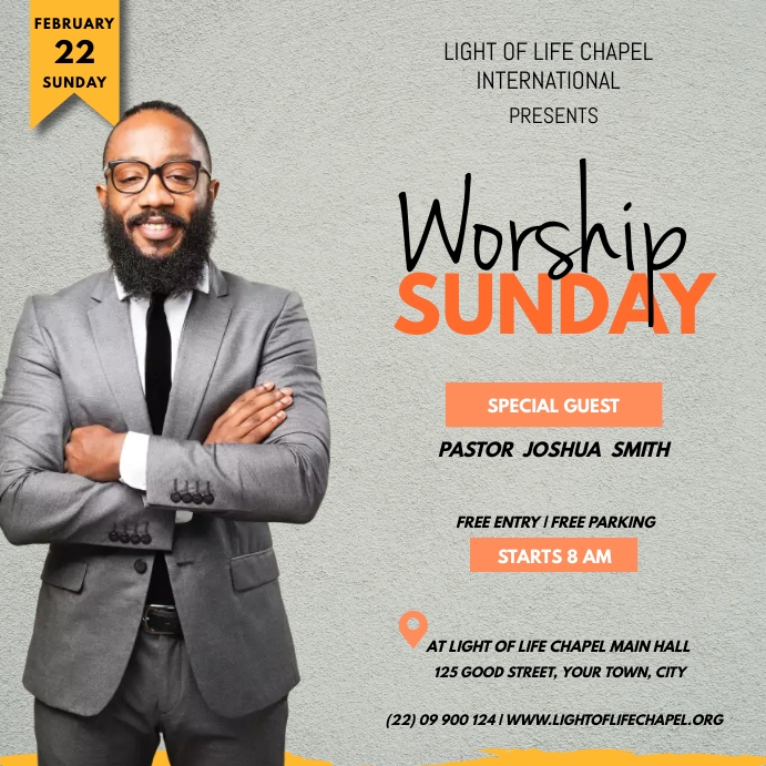 Worship Sunday Poster Template | PosterMyWall
