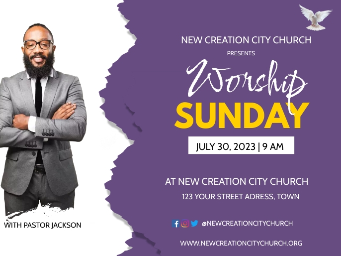 WORSHIP SUNDAY POSTER Template | PosterMyWall