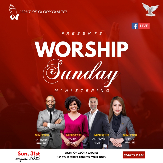 Copy of WORSHIP SUNDAY POSTER | PosterMyWall