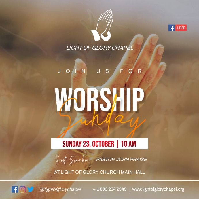 Copy of WORSHIP SUNDAY POSTER | PosterMyWall