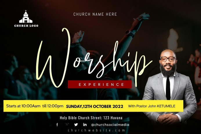 worship sunday service Template | PosterMyWall