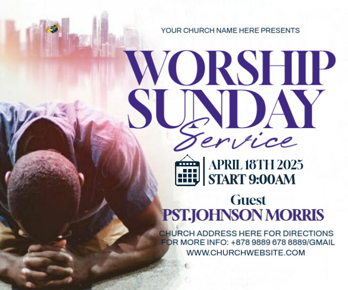 Worship sunday service Template | PosterMyWall