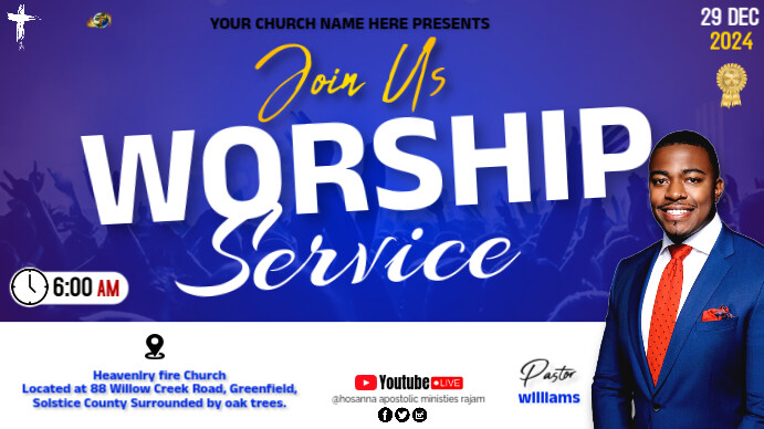 Worship sunday service Template | PosterMyWall