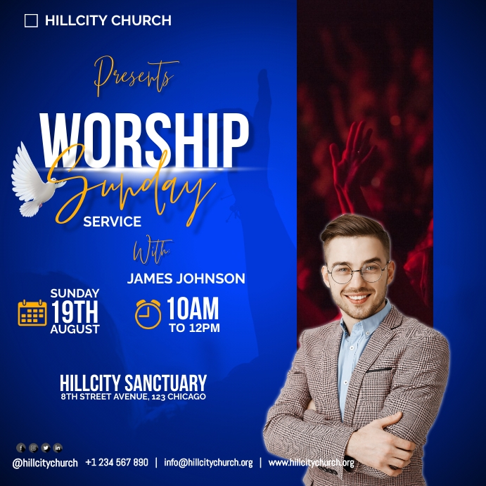 Copia de worship sunday service | PosterMyWall