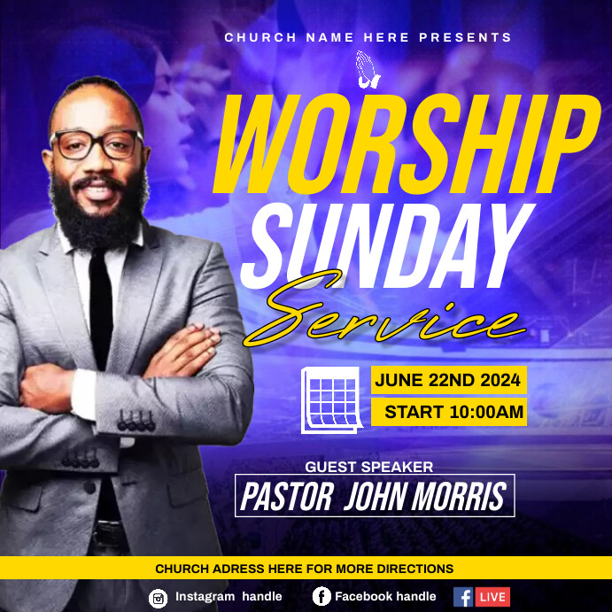 Modèle Worship sunday service | PosterMyWall