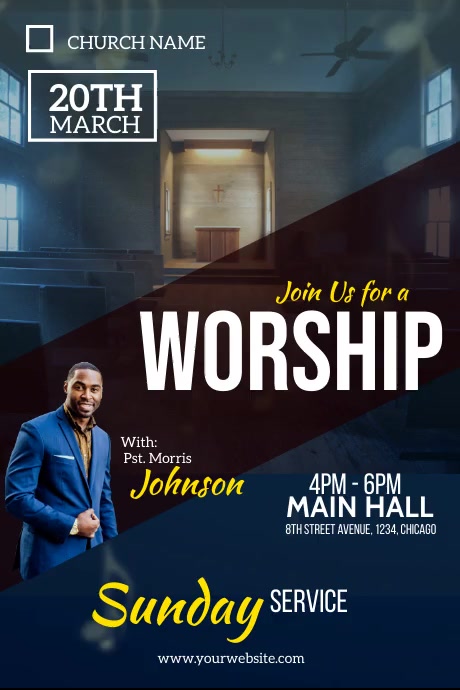 worship sunday service Template | PosterMyWall