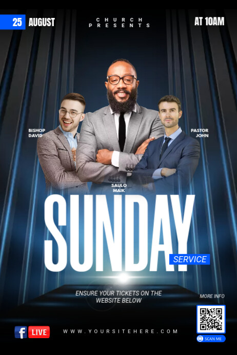 worship Sunday service poster Template | PosterMyWall
