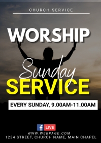 worship sunday service Template | PosterMyWall