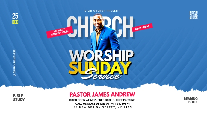 Copy of worship Sunday service template | PosterMyWall