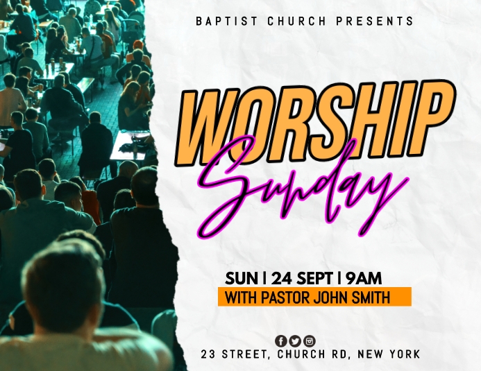 Copy of worship Sunday service Template | PosterMyWall