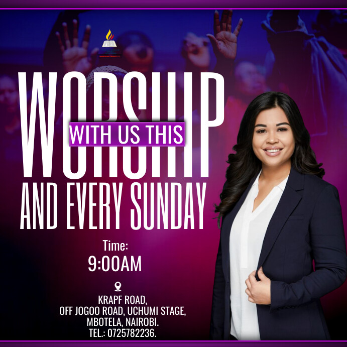 Modèle worship this and every sunday | PosterMyWall