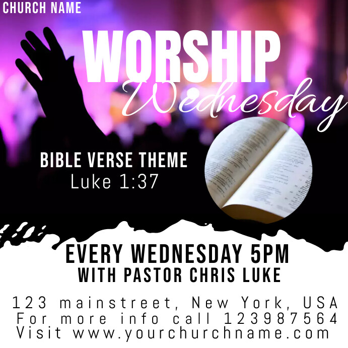 Worship Wednesday poster Template | PosterMyWall